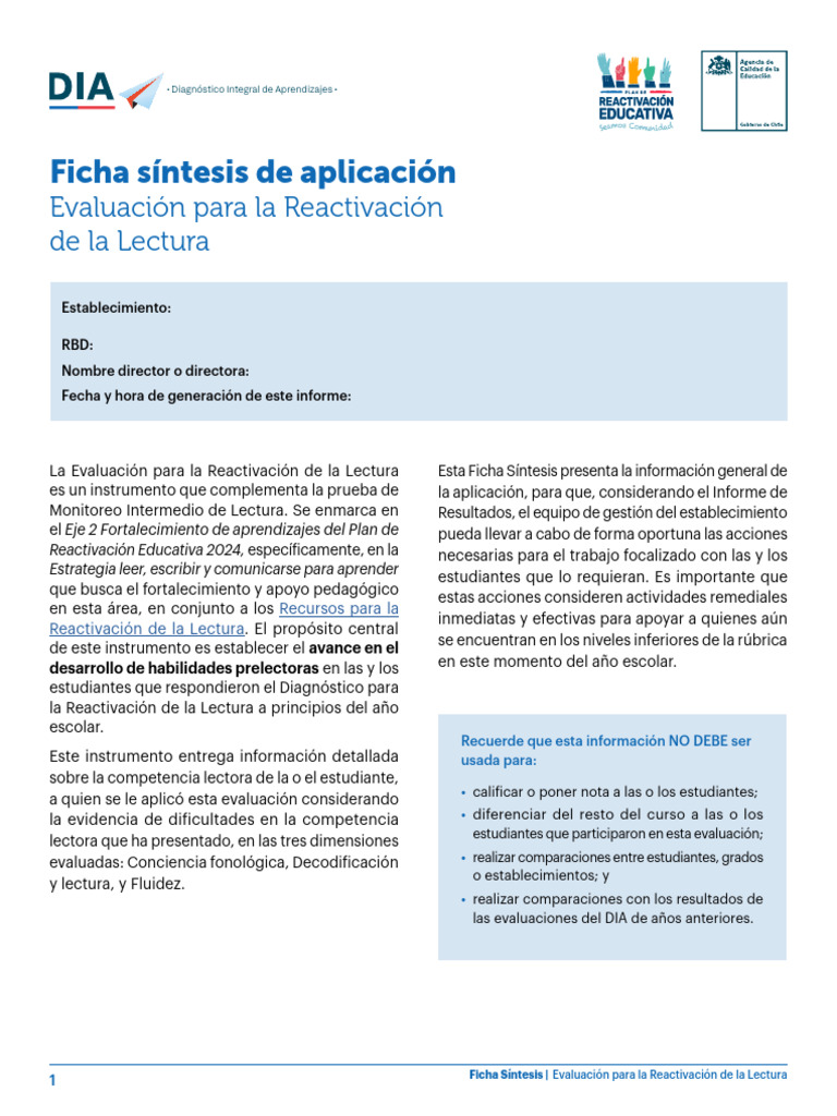 InformeEstablecimiento2755 FICHA SINTESIS Evaluacion para La ...
