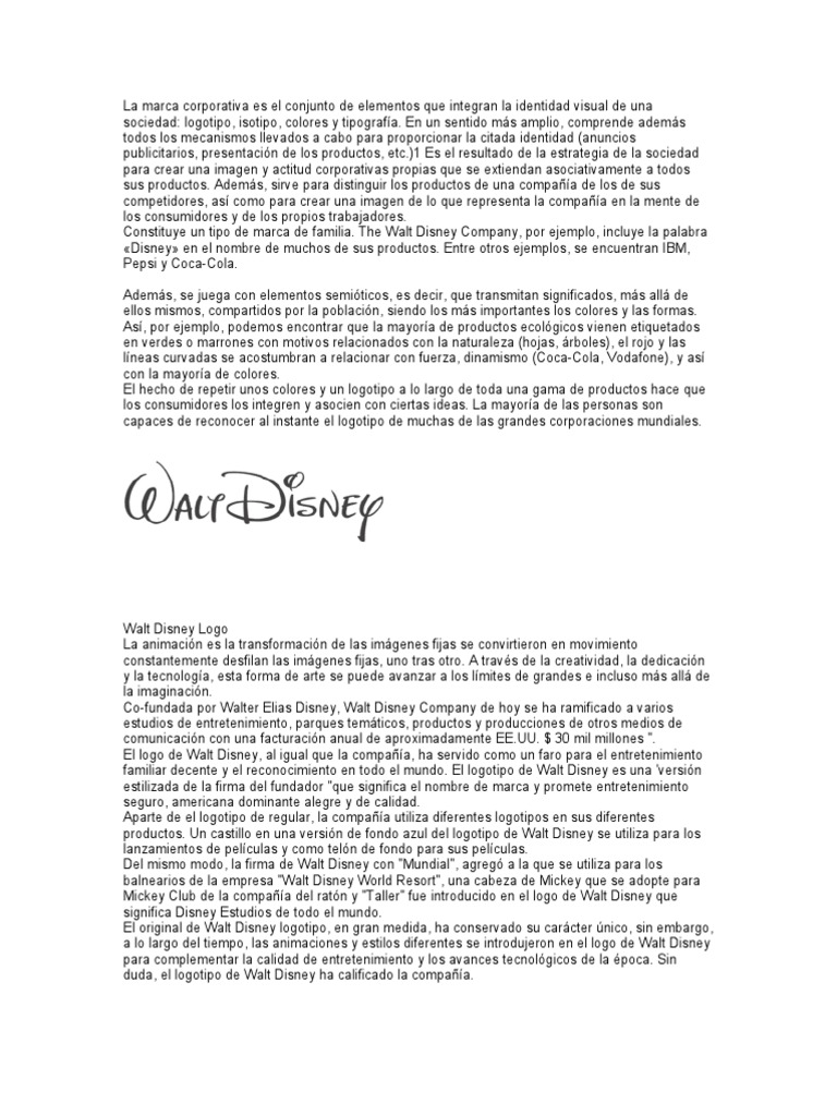 Historia del logo de Walt Disney | PDF | Walt Disney | Marca