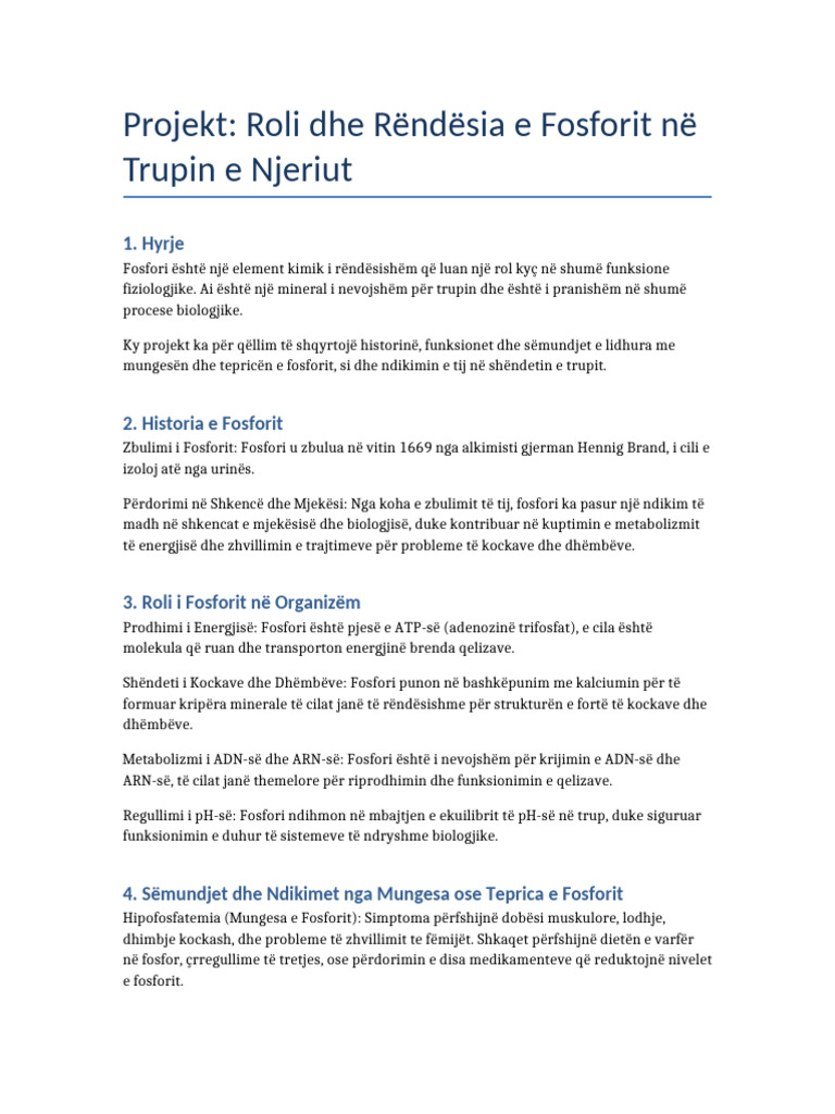 Projekt - Fosfori 2 | PDF