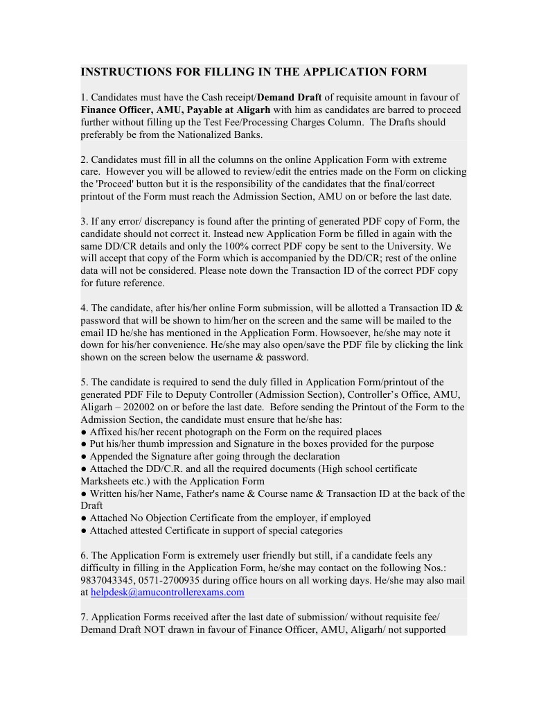 Instructions For Filling in The Application Form | PDF | Portable ...