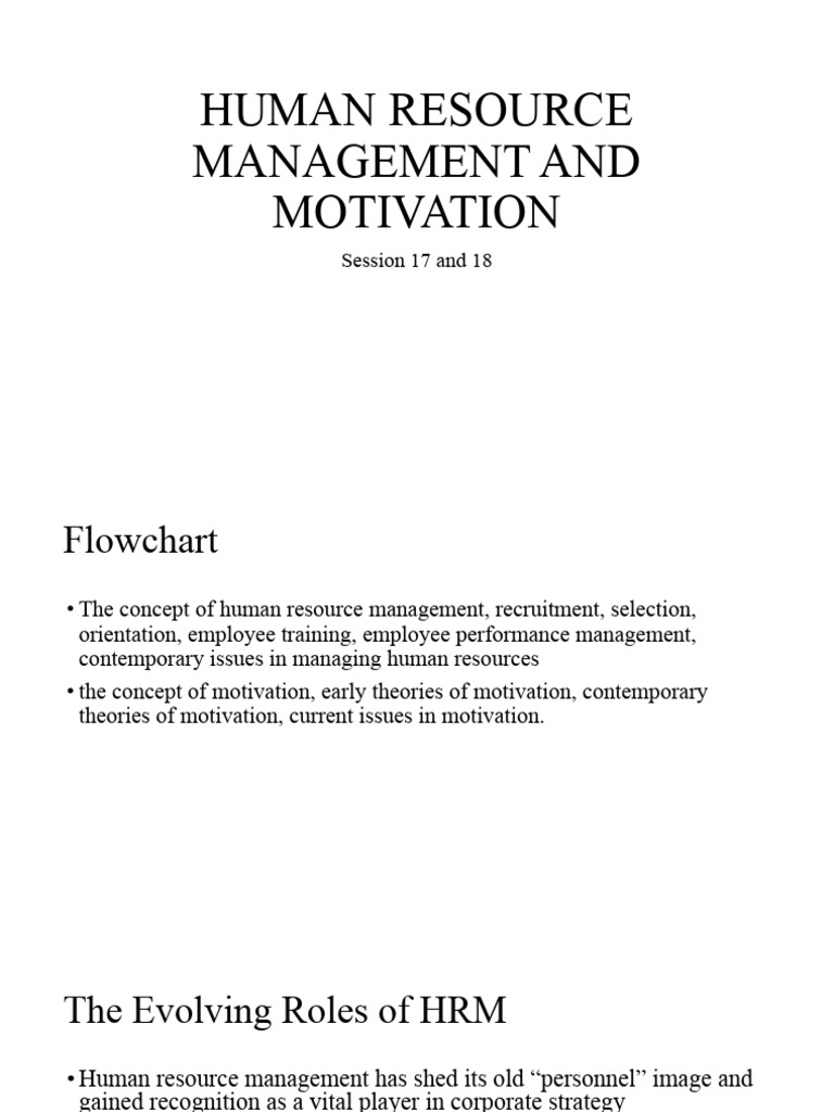 Human Resource Management and Motivation | PDF | Motivational | Motivation