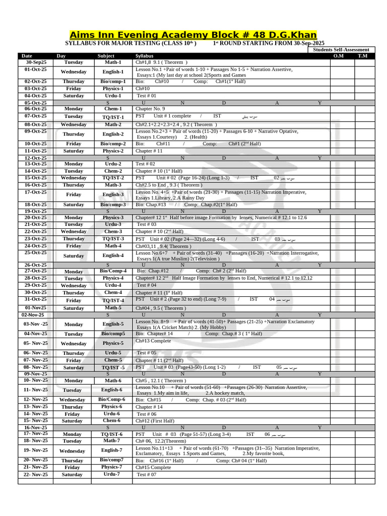 10th Class Round First Final | PDF