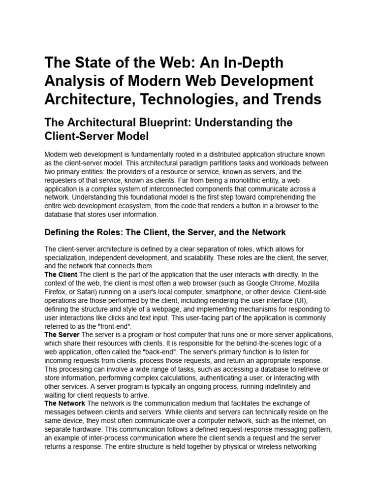 Web Development - Front-End, Back-End, AI | PDF | No Sql | Client ...