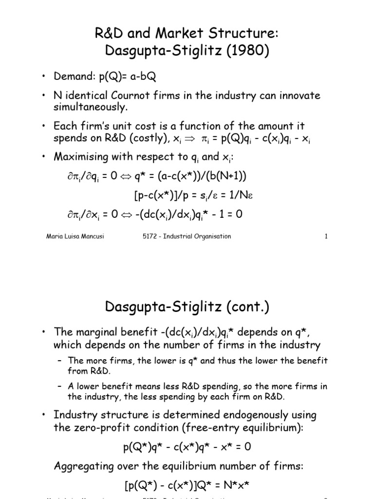 Dasguspta e Stiglitz | PDF