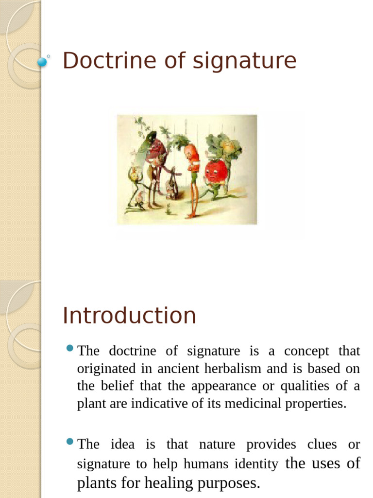 Understanding the Doctrine of Signatures | PDF
