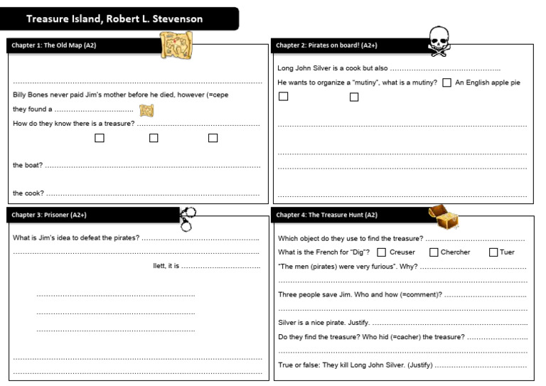 Treasure Island Worksheet | PDF | Treasure Island | British Adventure ...