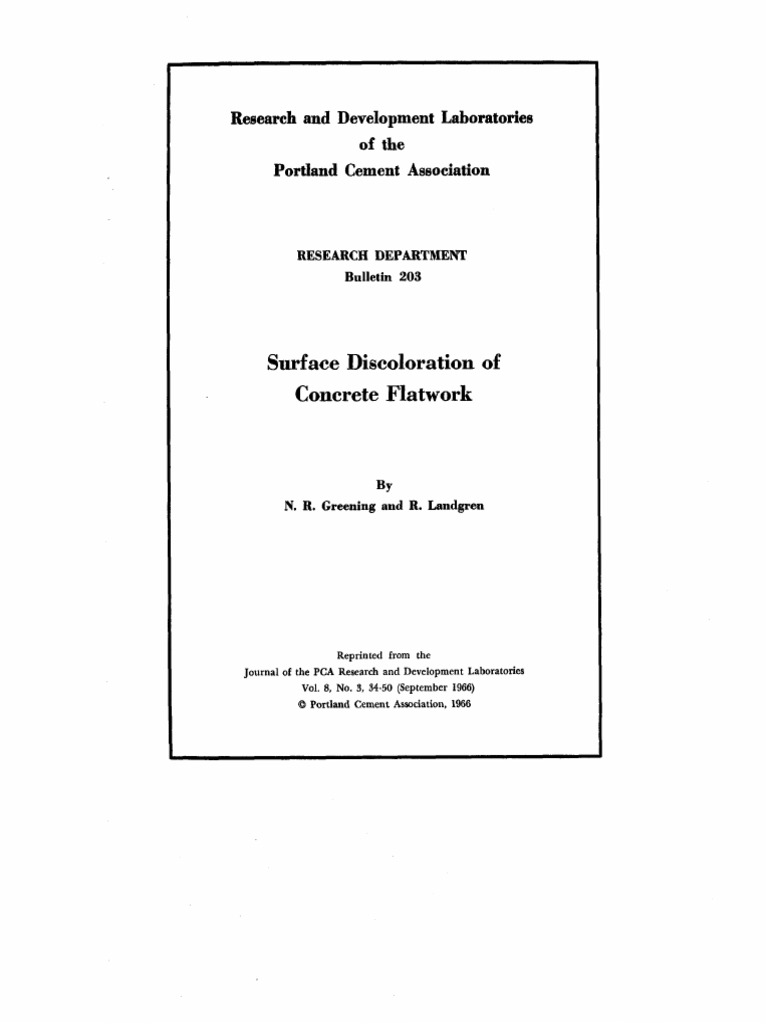 Surface Discoloration of Concrete Flatwork | PDF | Concrete | Cement