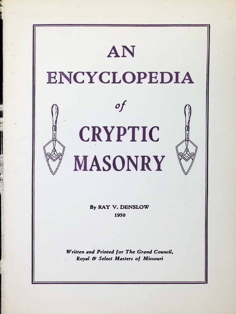 Encyclopedia of Cryptic Masonry | PDF | Freemasonry | Masonic Lodge