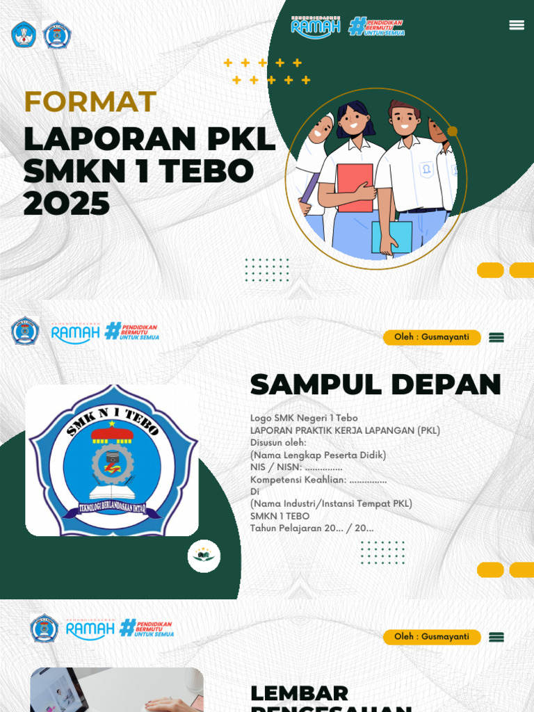 Format Laporan PKL SMKN 1 Tebo 2025 | PDF