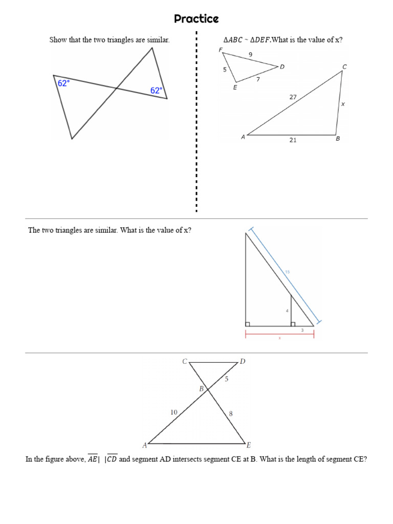 3 Similarity - Practice | PDF