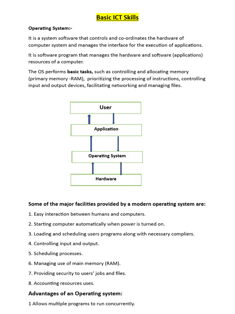 Basic ICT Skills | PDF | Operating System | Microsoft Windows