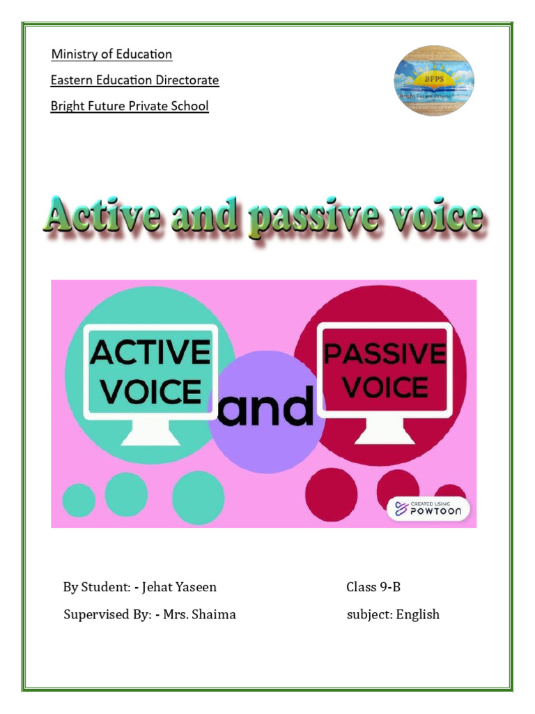 Active and Passive Voice | PDF | Subject (Grammar) | Verb