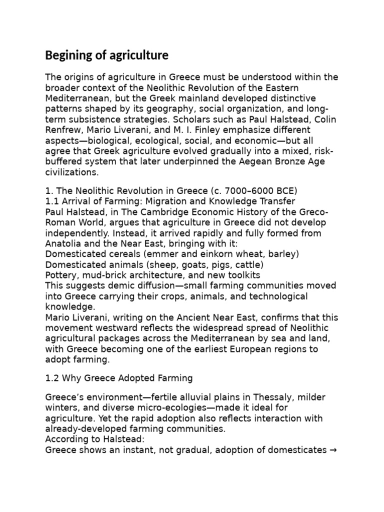 Begining of Agriculture | PDF | Neolithic | Agriculture