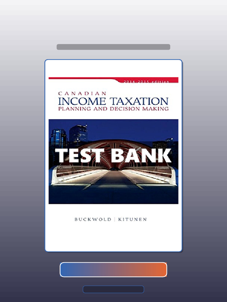 Canadian Income Taxation 2014 2015 Planning and Decision Making 17 Ed ...