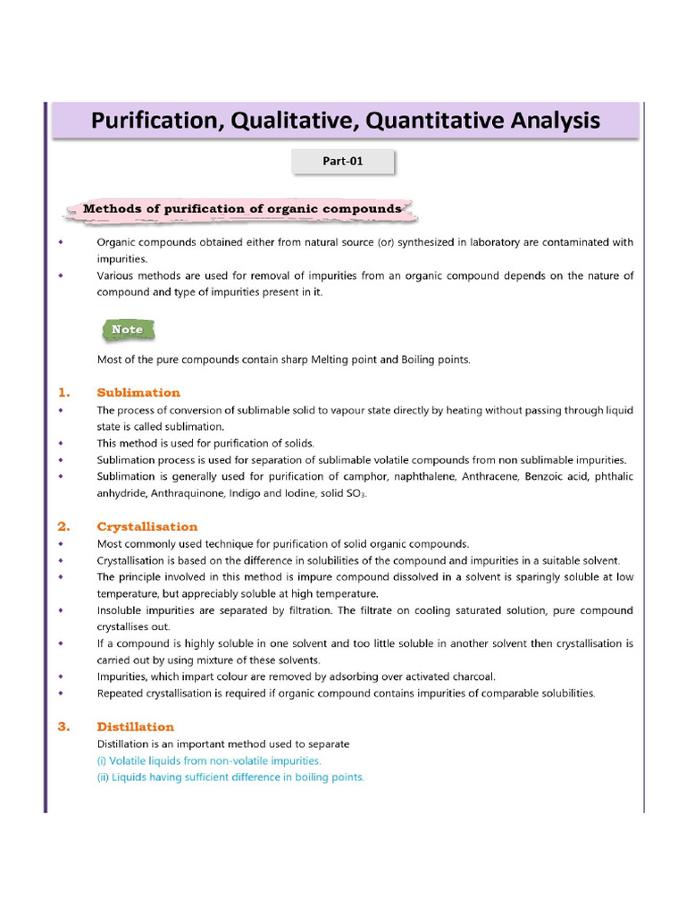 Purification of Organic Compounds | PDF