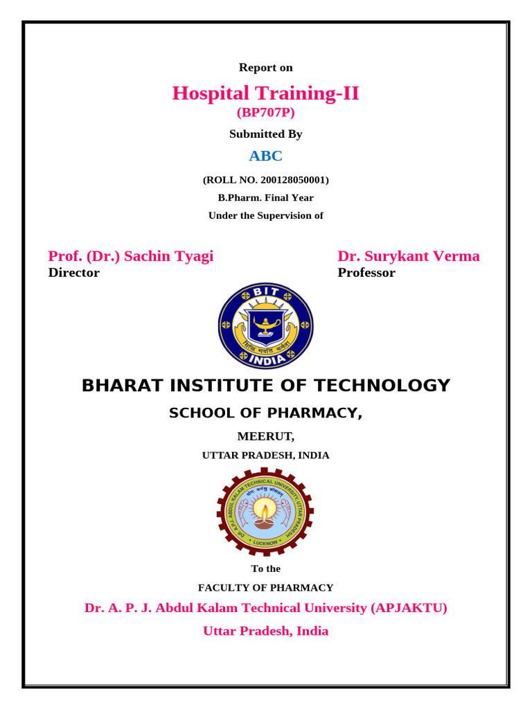Hospital Project Report BP707P | PDF | Vocational Education | Academic ...