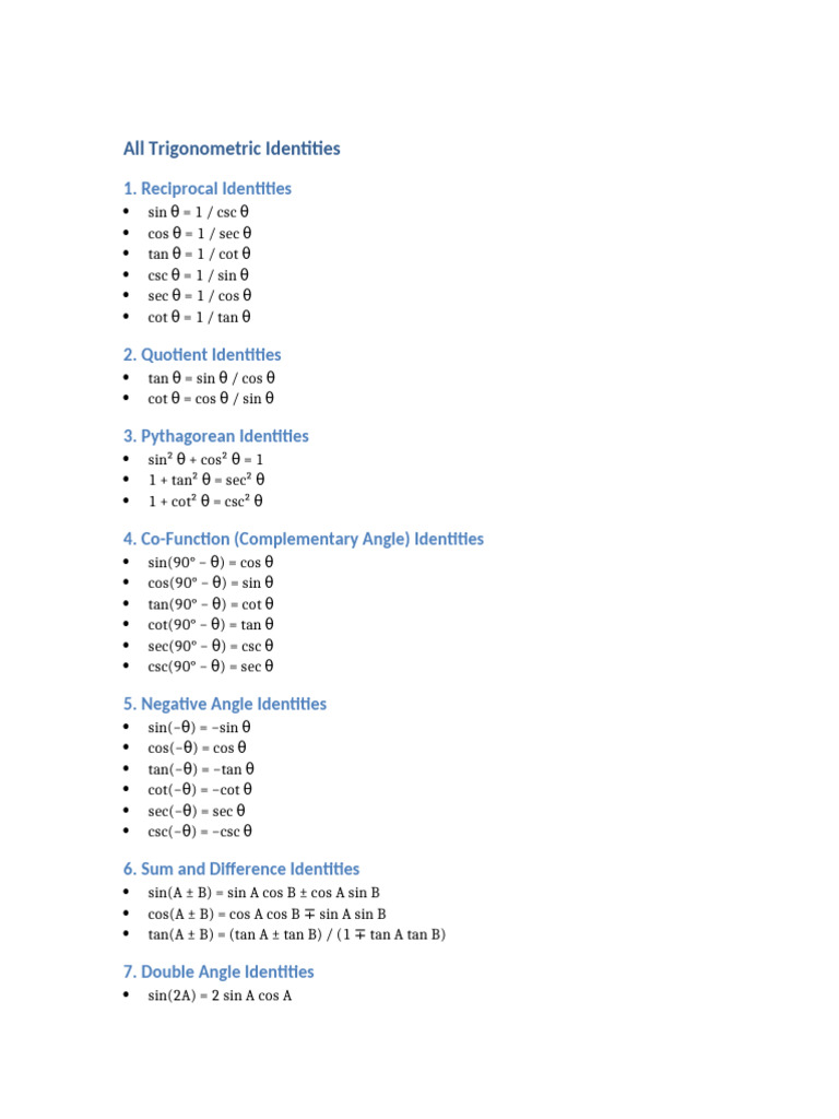 Trigonometric Identities | PDF