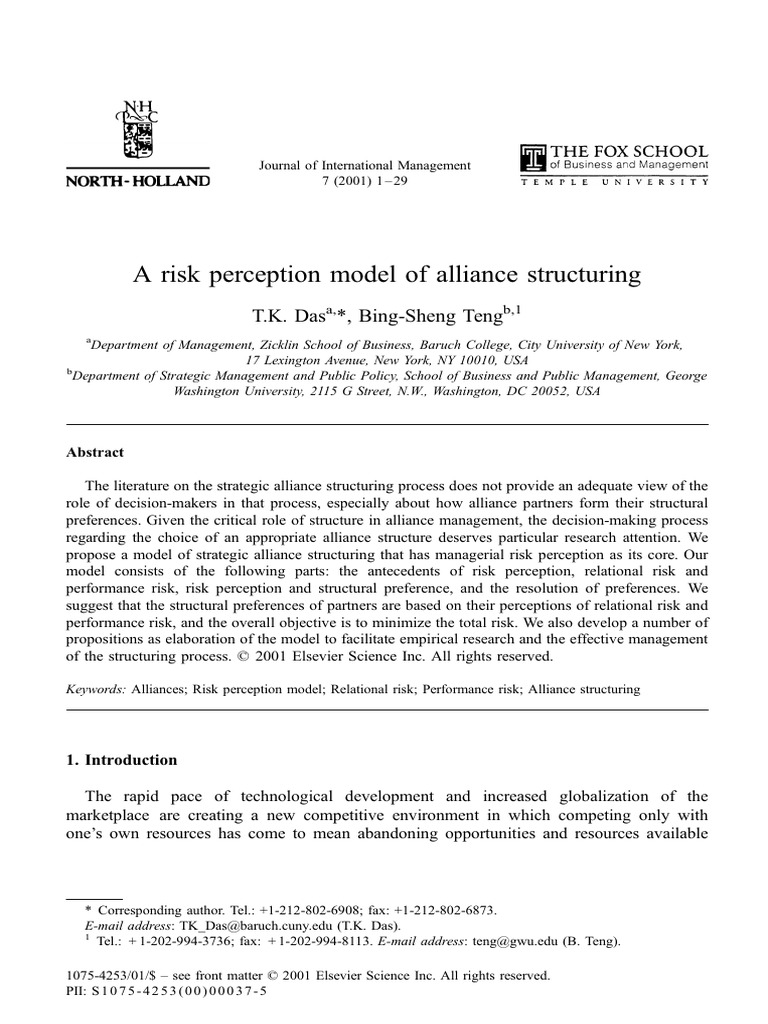 Das-Teng Jim01 Riskmodel 1-29 | PDF | Risk | Decision Making