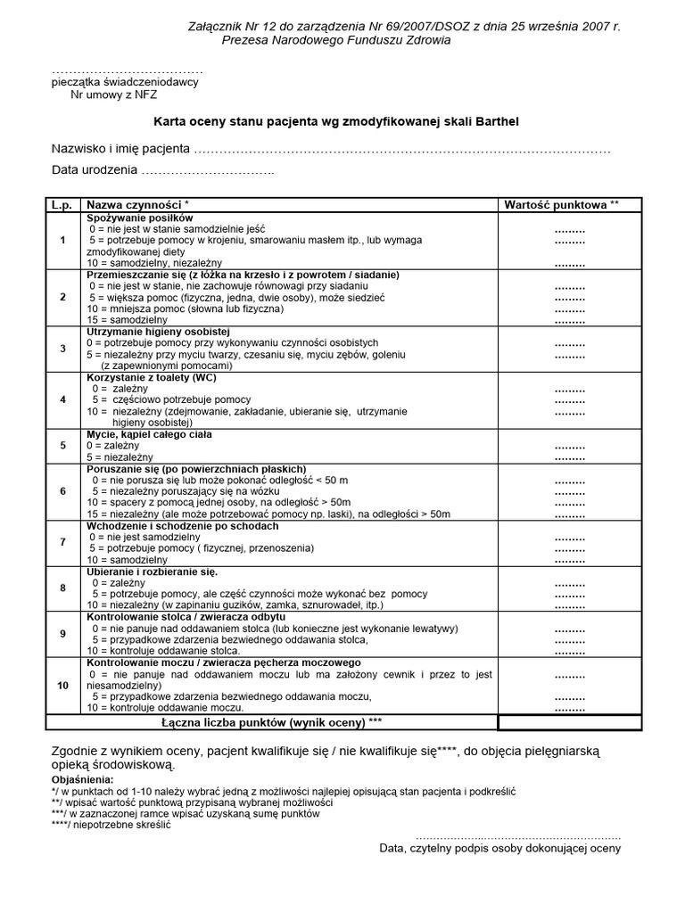 Skala Barthel | PDF