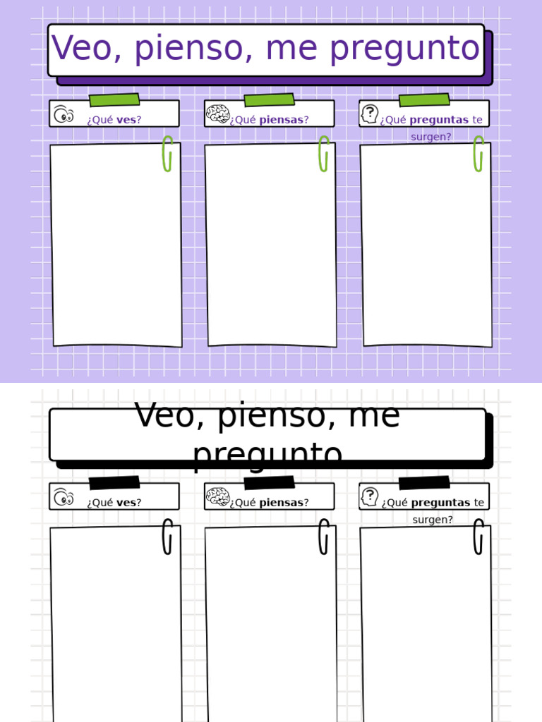 Plantilla Rutina de Pensamiento - Veo, Pienso, Me Pregunto | PDF