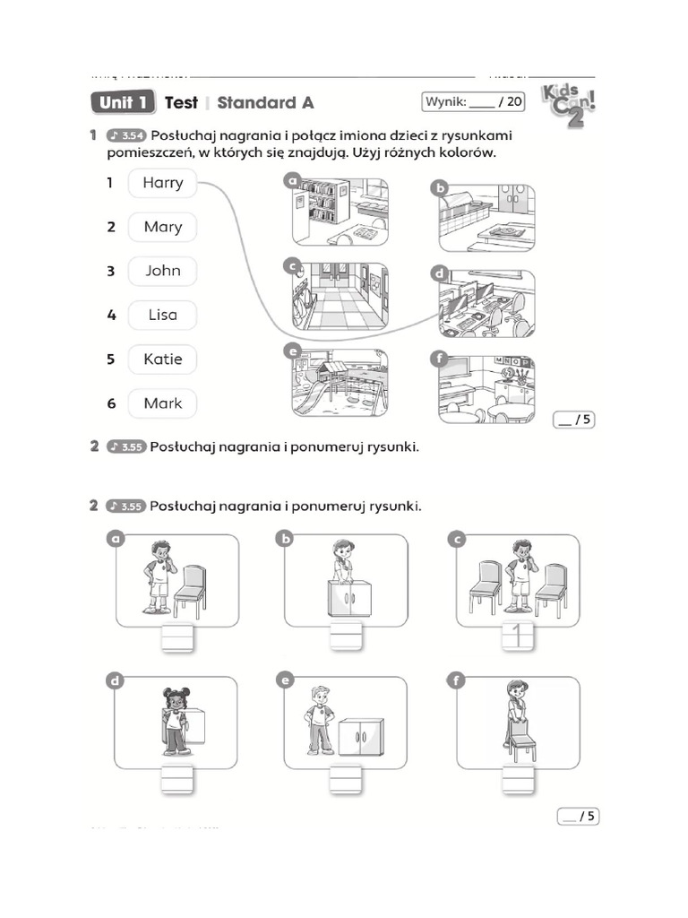 Kids Can 2 Unit 1 Test | PDF