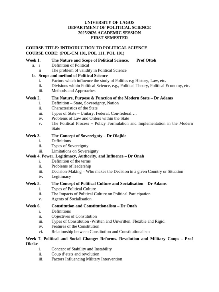 Introduction to Political Science Course | PDF | Ideologies | Nationalism