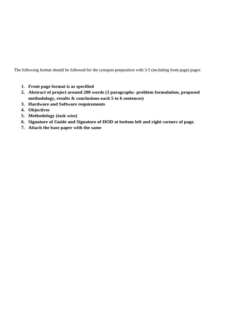 Project Synopsis Preparation Guide | PDF