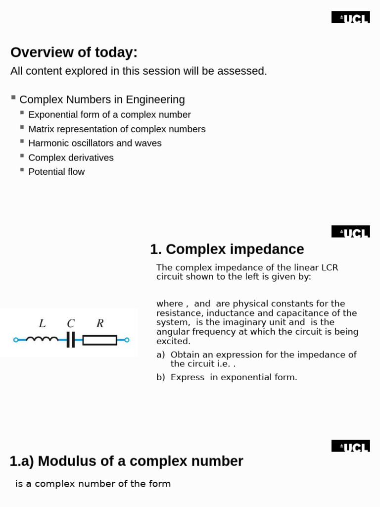 Week 7 - Complex Numbers - Student | PDF | Electrical Impedance ...