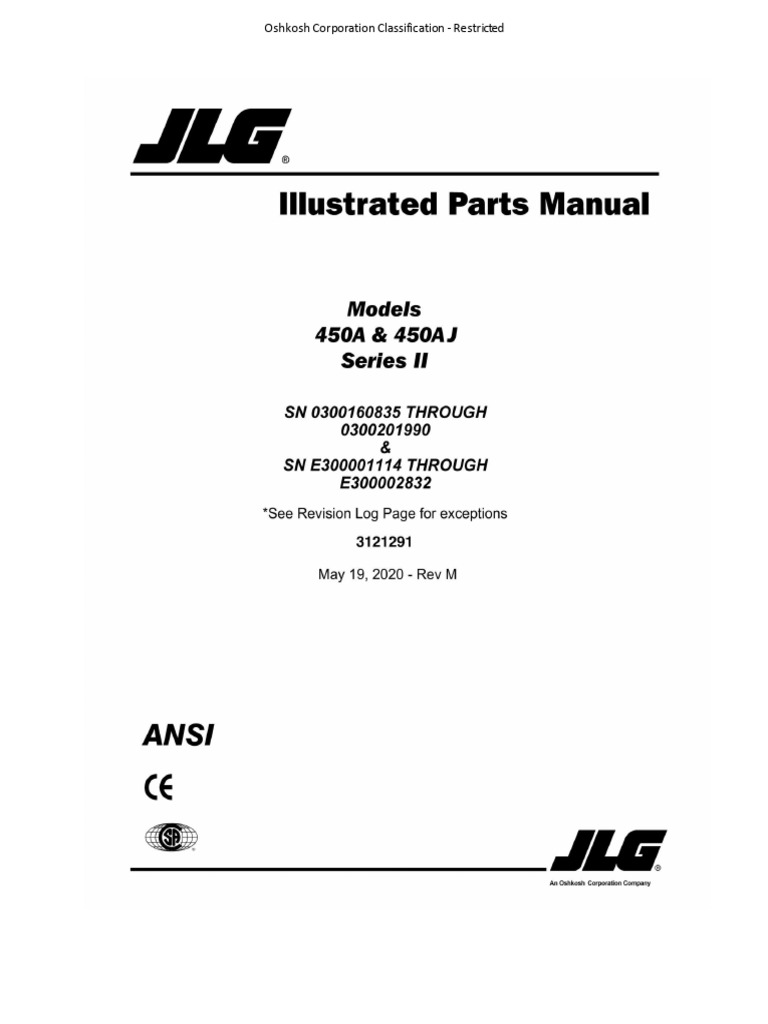 M 450A Series II 450AJ Series II JLG Parts English | PDF | Axle | Four ...