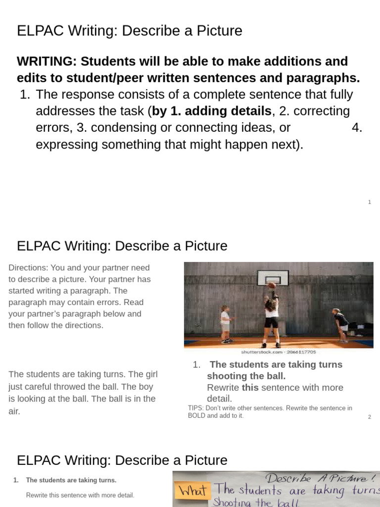 PracticeELPAC910WritingDescribeaPicture-1 | PDF