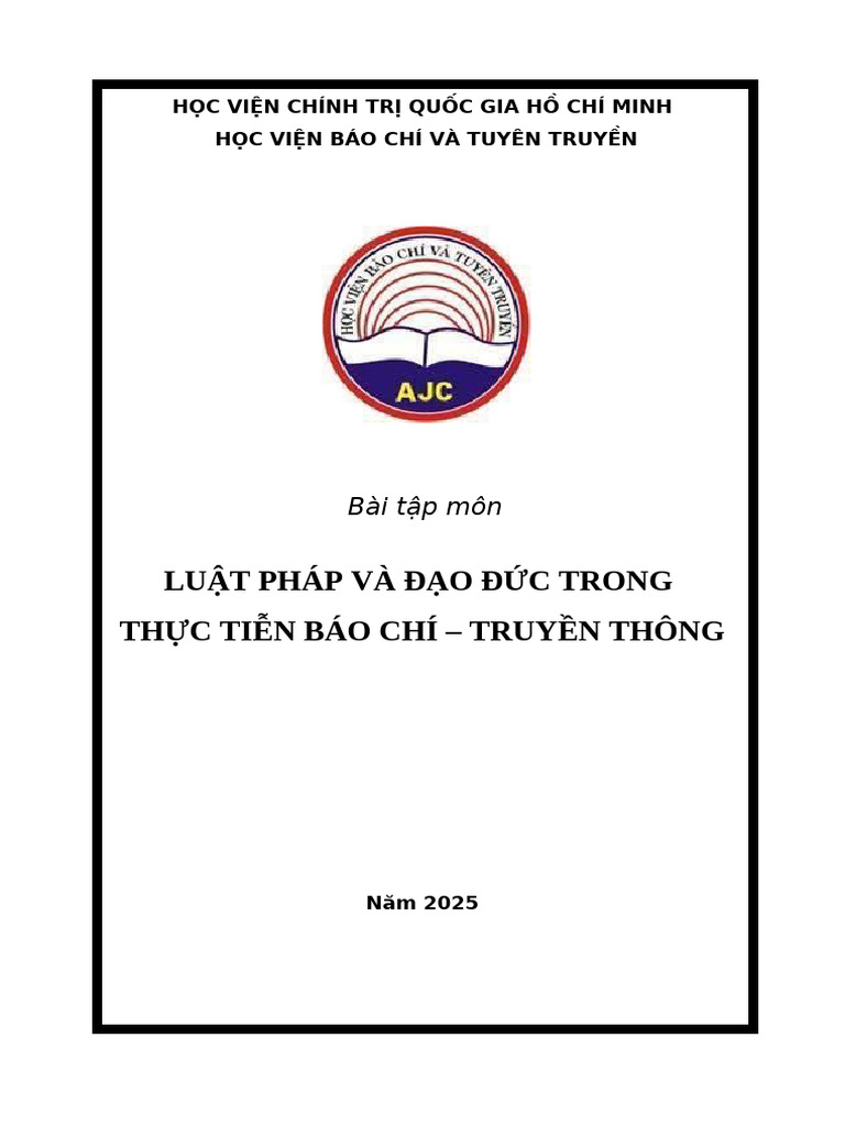 Luật Pháp Và Đạo Đức Báo Chí | PDF