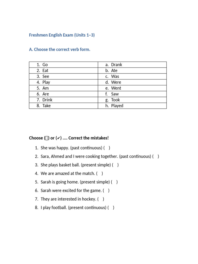 Freshmen English Exam Shuffled | PDF