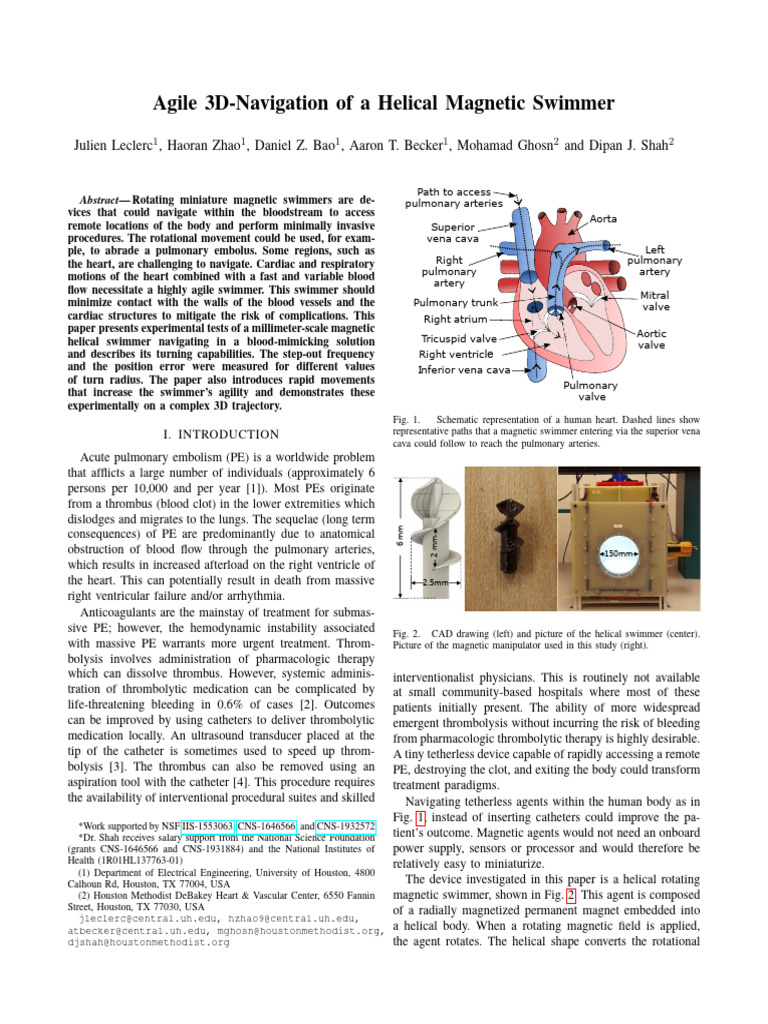 Agile 3D Navigation of Helical Swimmer | PDF | Heart Valve | Heart