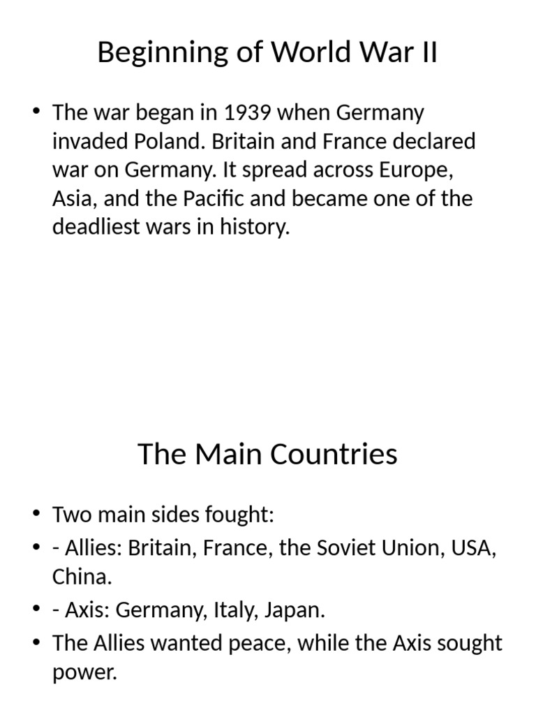 WW2 Short Presentation | PDF