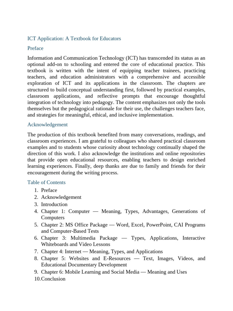 Ict Application - Textbook | PDF | Educational Technology | Multimedia
