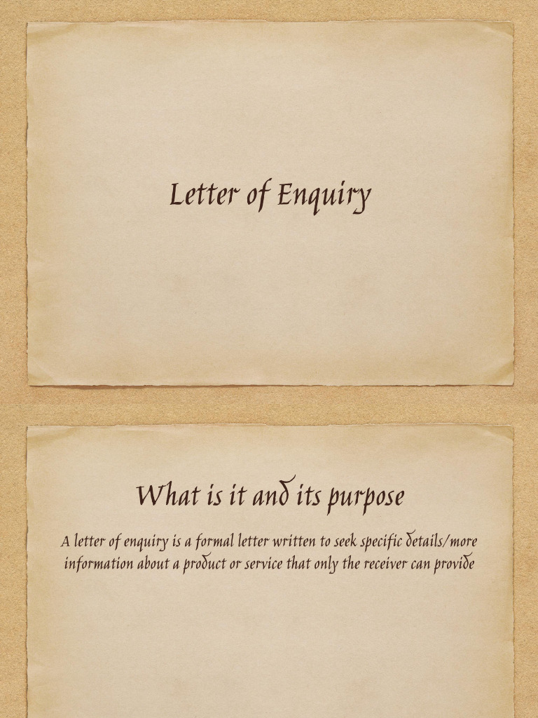 Letter of Enquiry (Ppt) | PDF