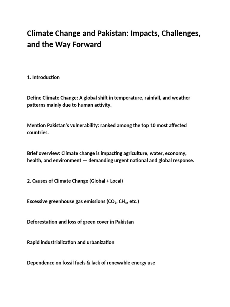 Climate Change and Pakistan | PDF | Climate Change | Climate Change ...
