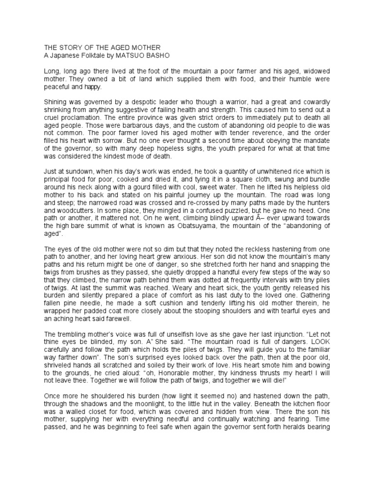 The Story of The Aged Mother | PDF