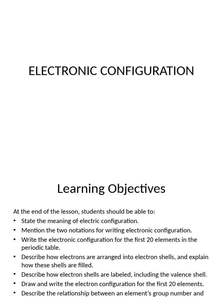 Understanding Electronic Configuration | PDF | Electron Configuration ...
