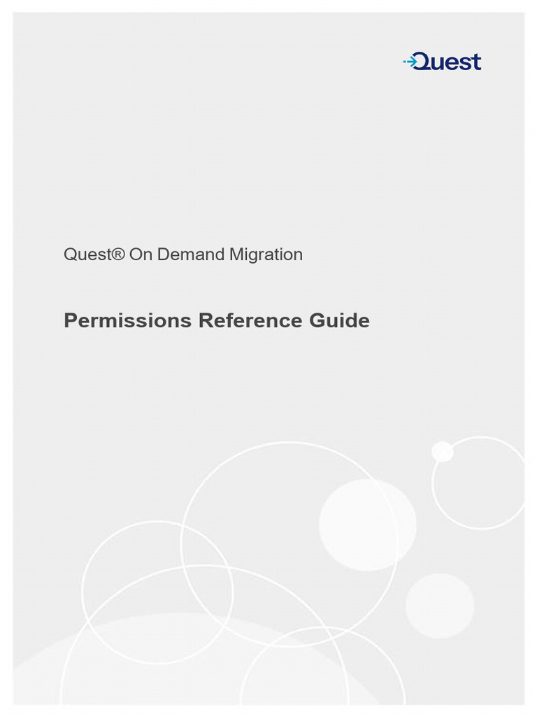 Quest On Demand Migration Permissions Guide | PDF | Software As A ...