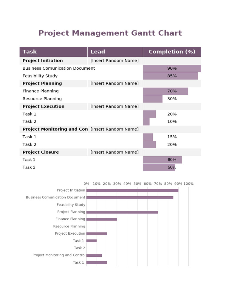 Project Management Gantt Chart | PDF