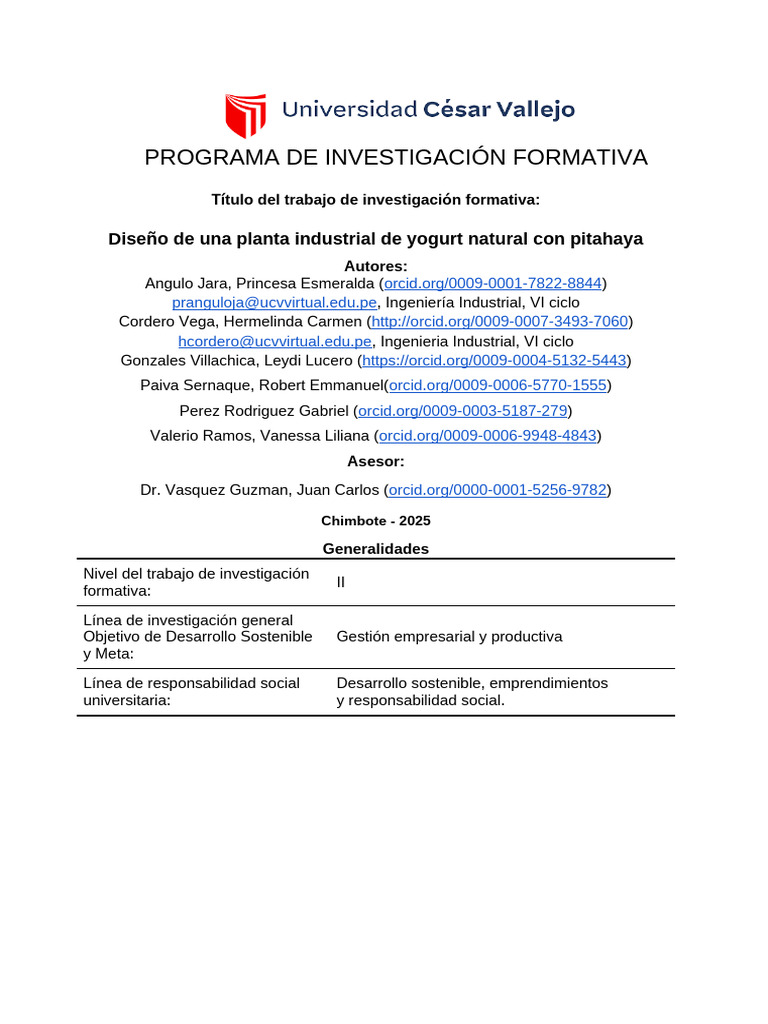 Informe de Diseño | PDF | Yogur | Producto (Negocio)