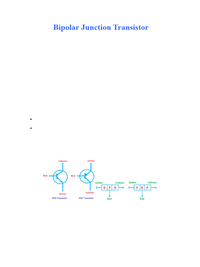 bjt | PDF | Bipolar Junction Transistor | P–N Junction