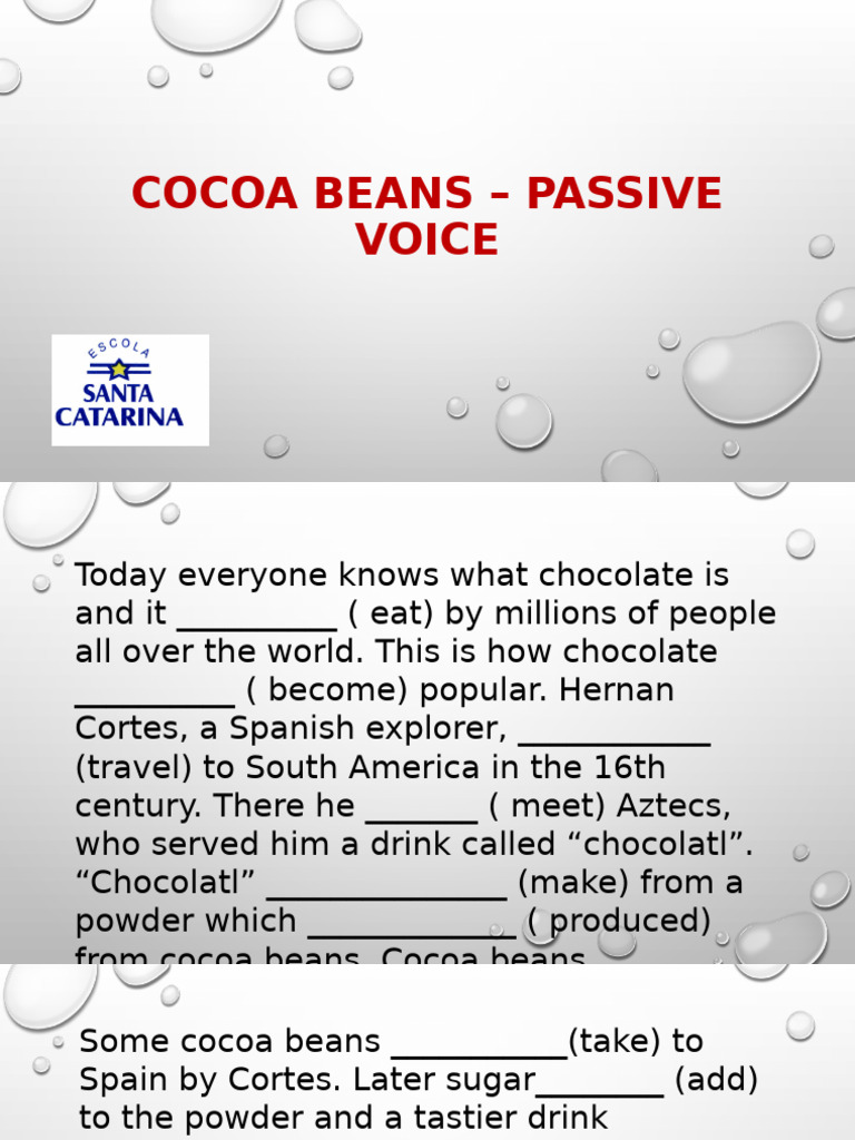 Active and Passive Voice - Chocolate | PDF