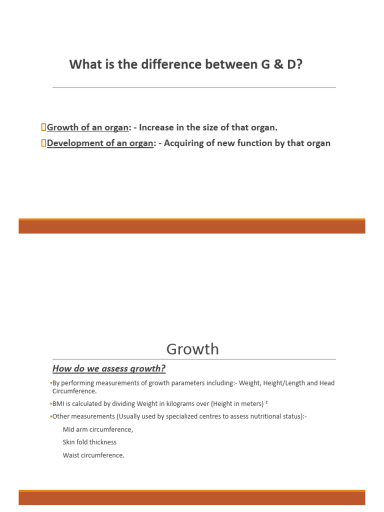 Growth - Development Medical Students | PDF | Weight | Infants
