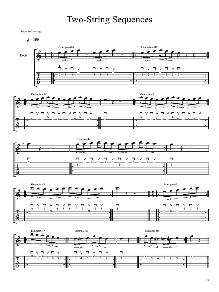 Advanced Technique Exercises - Two-String Sequences | PDF