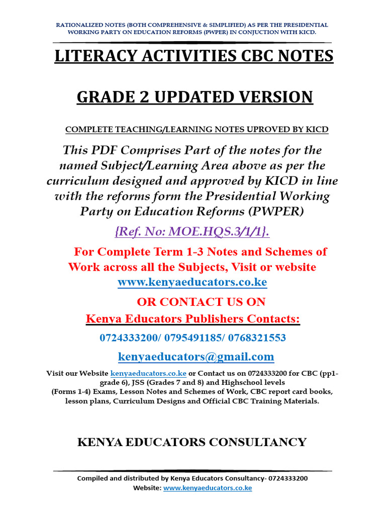 Lit Grade 2 Simplified Notes Sample | PDF