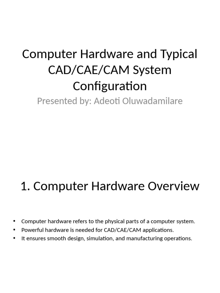 Computer Hardware and CAD CAE CAM System Classroom | PDF