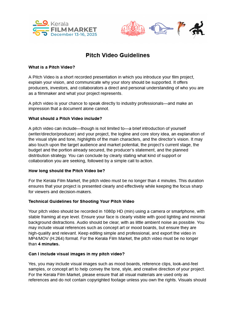 Pitch Video Creation Guidelines | PDF