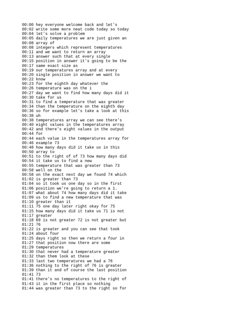 Daily Temperatures - Monotonic Stack - Leetcode 739 - Python | PDF ...